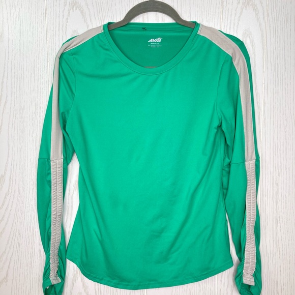 Avia | Tops | Avia Green And Gray Ruched Long Sleeve Athletic Top ...